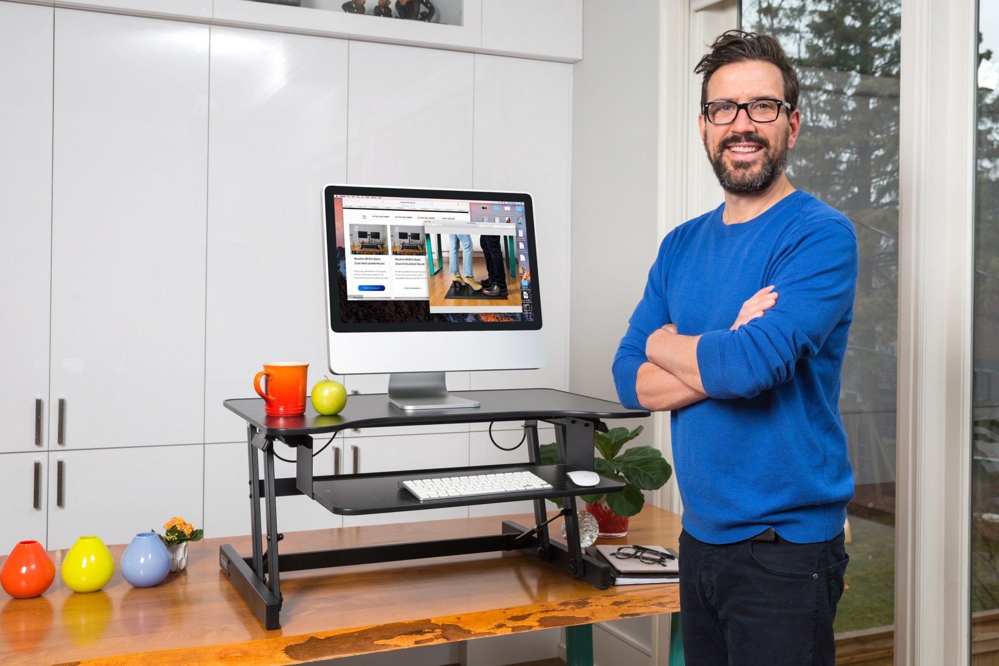 Rocelco ADR - Adjustable Desk Riser and Standing Desk Converter