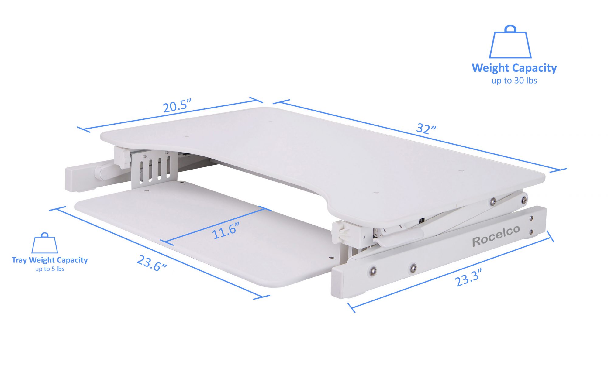 Rocelco ADRW- Adjustable Desk Riser - Rocelco
