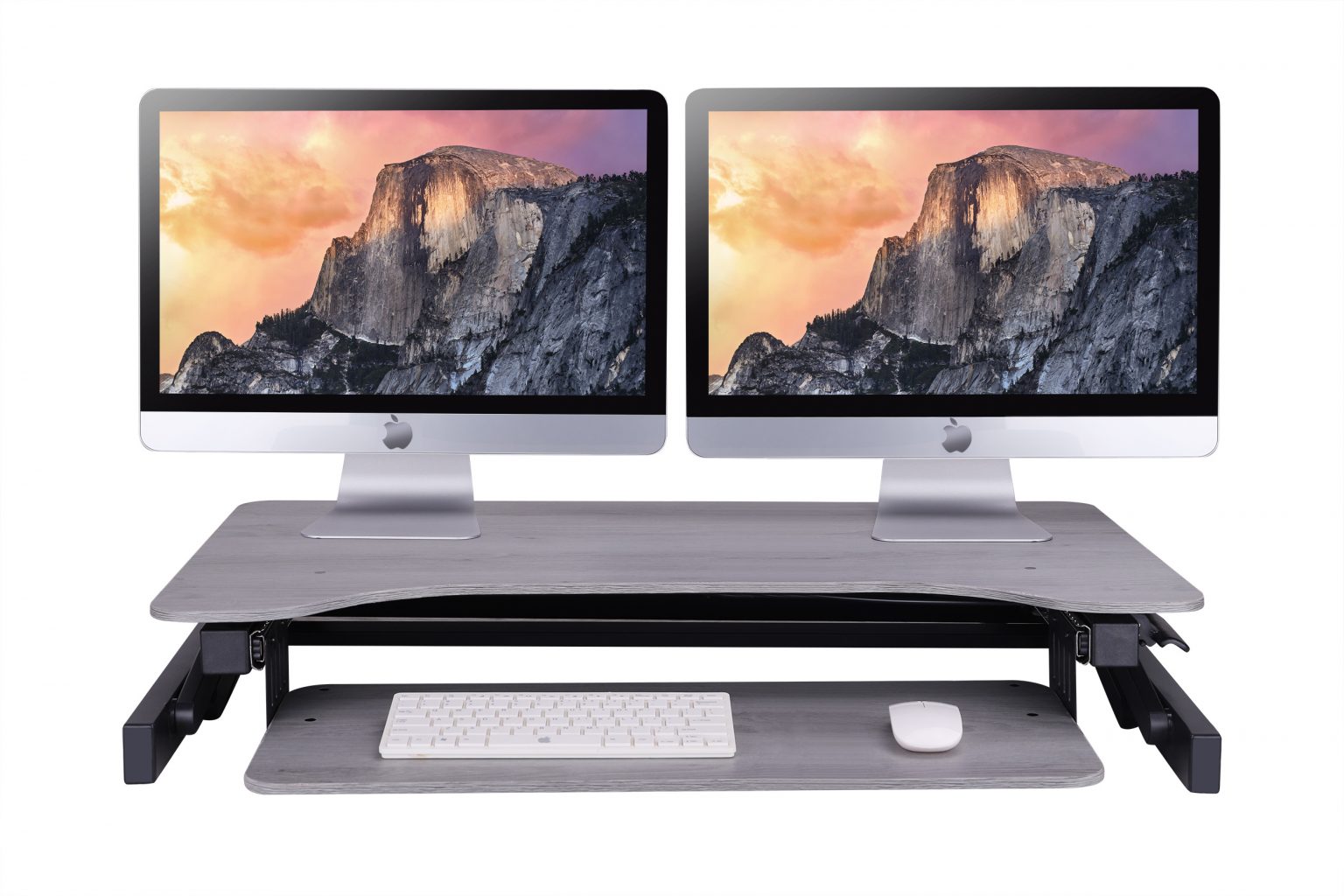Rocelco DADR (Grey) Sit Stand Desk Riser