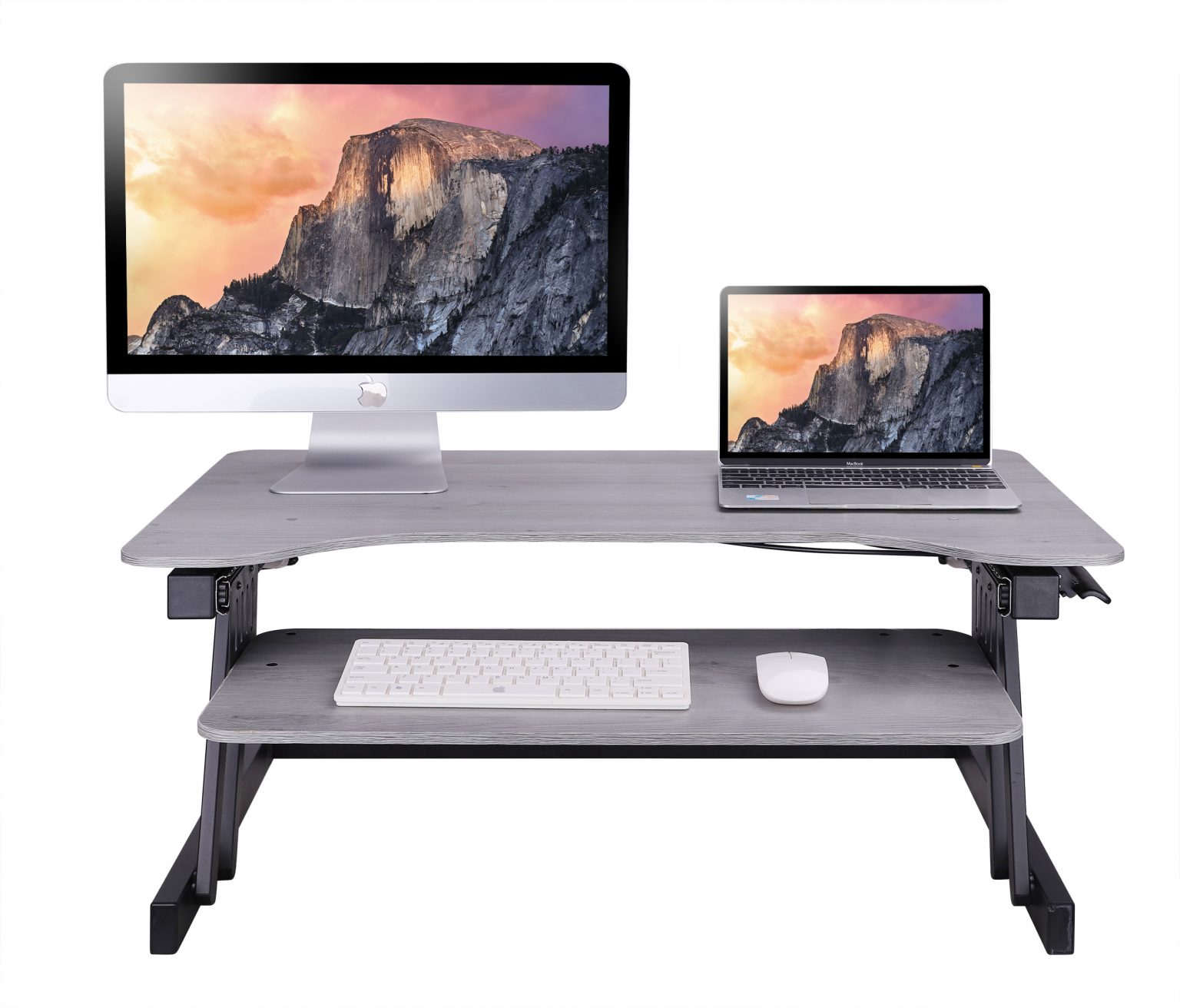 Rocelco DADR (Grey) Sit Stand Desk Riser