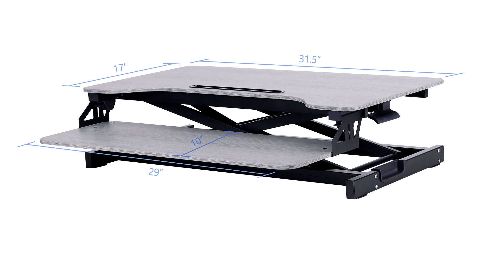 Rocelco VADRG - Hi-Lift Adjustable Desk Riser - Rocelco